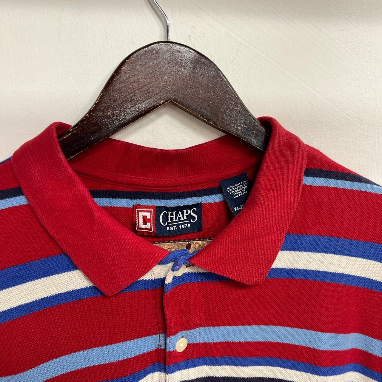Vintage chaps striped Polo shirt Multi colourway,... - Depop