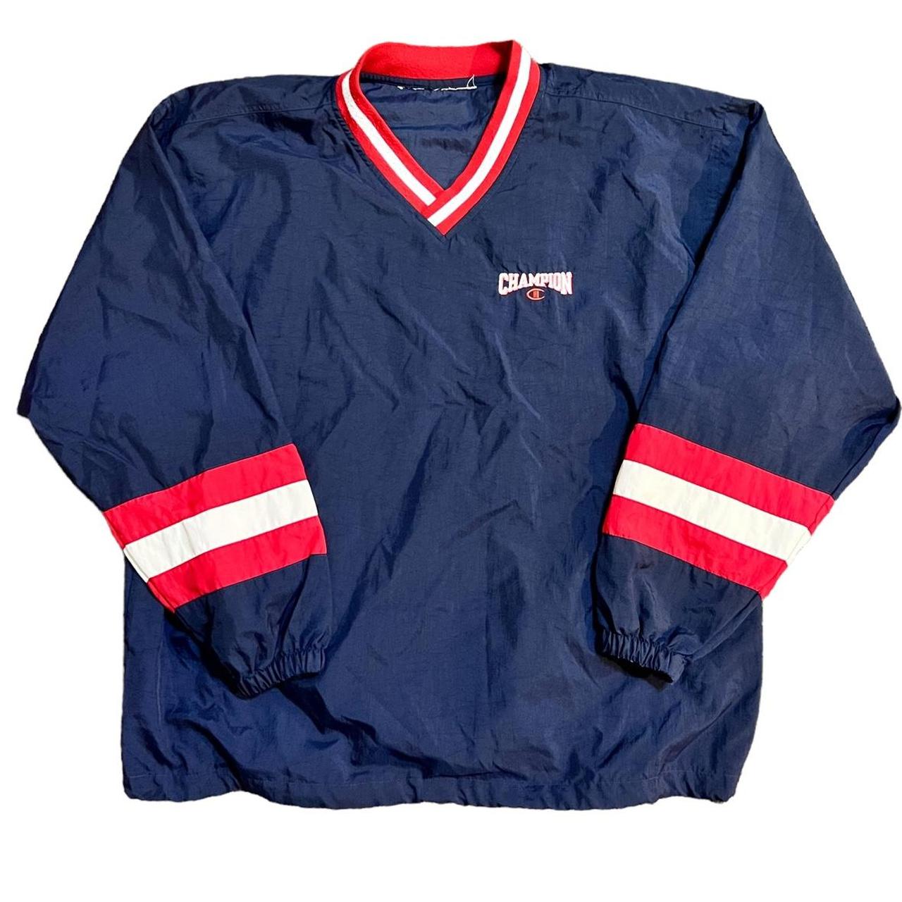 Vintage 1990s embroidered champion windbreaker... - Depop