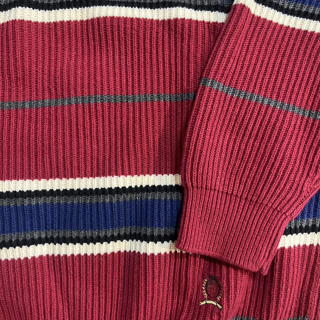 Vintage 1990s horizontal stripe pattern knit Tommy... - Depop