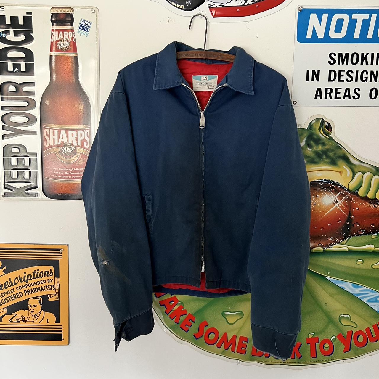 Vintage 1960s Big Mac penny workwear zip up jacket... - Depop