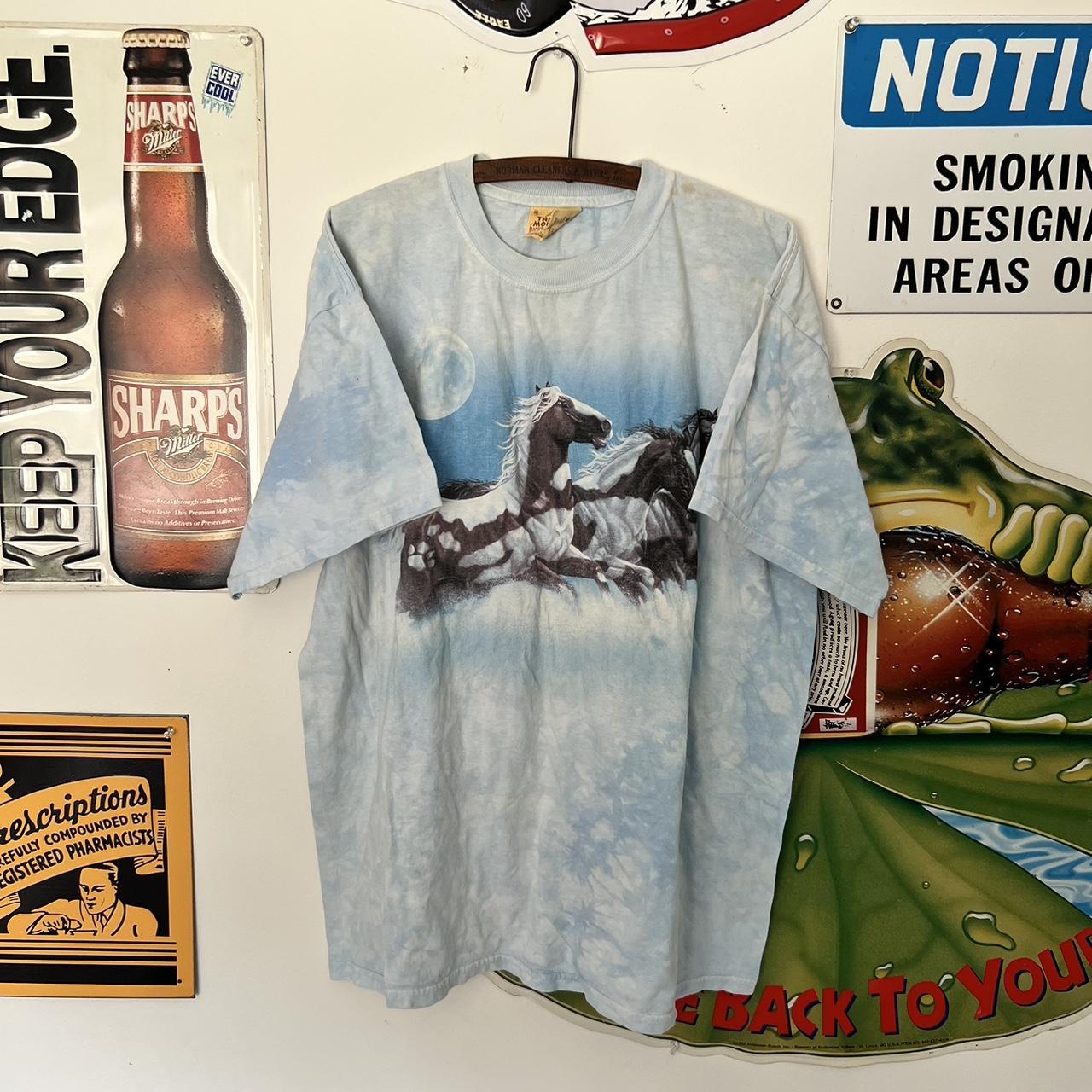 Vintage 1990s nature wildlife tie dye horse the... - Depop