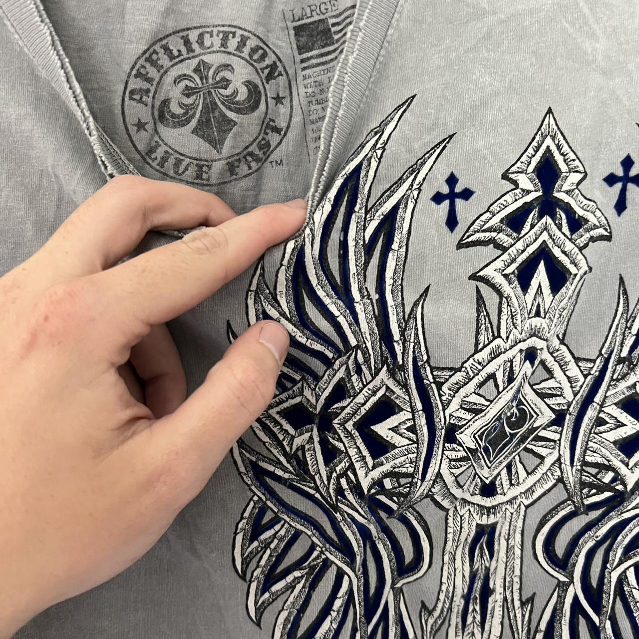 Vintage y2k essential punk grunge emo affliction t... - Depop