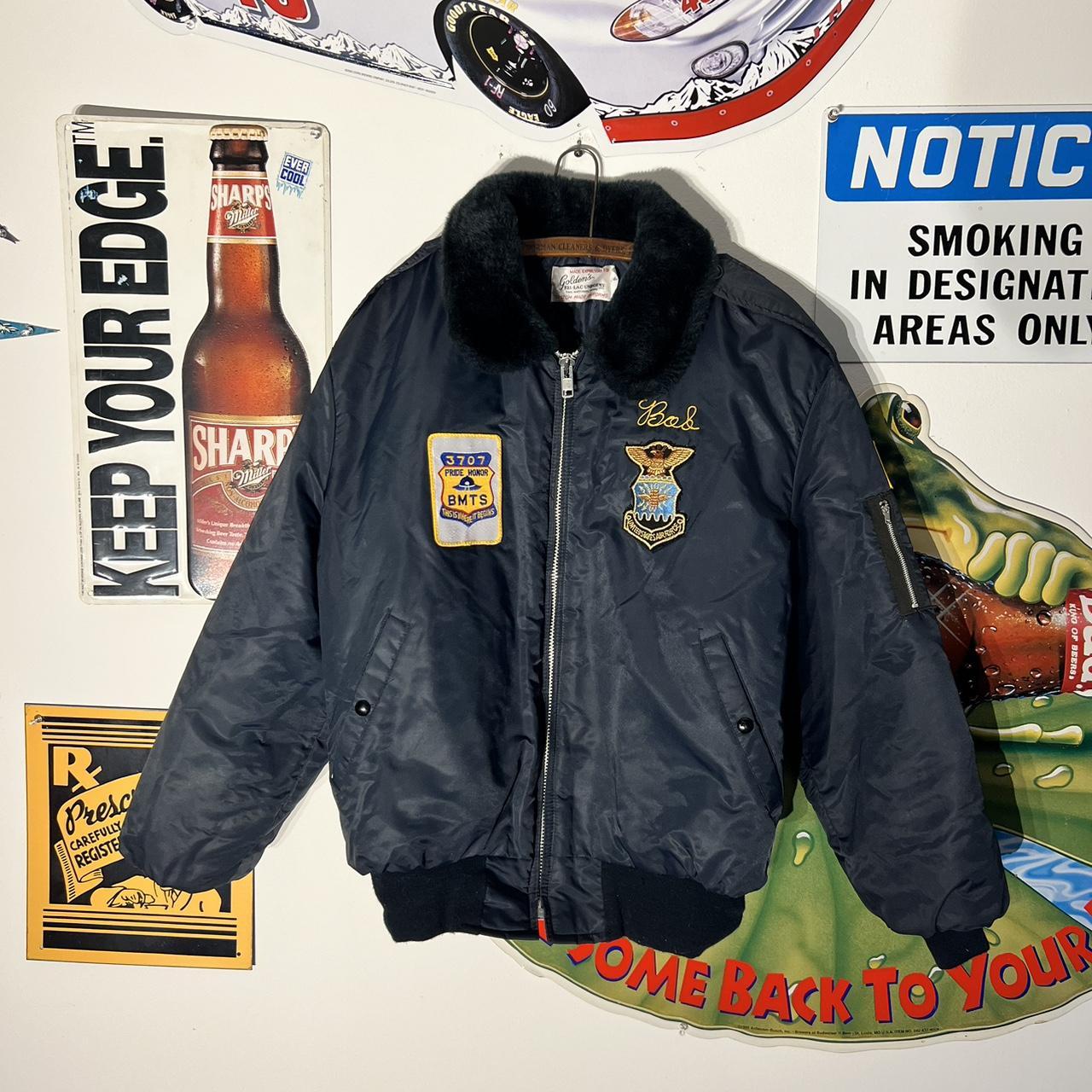 Vintage 1970s us Air Force bomber jacket Sz... - Depop