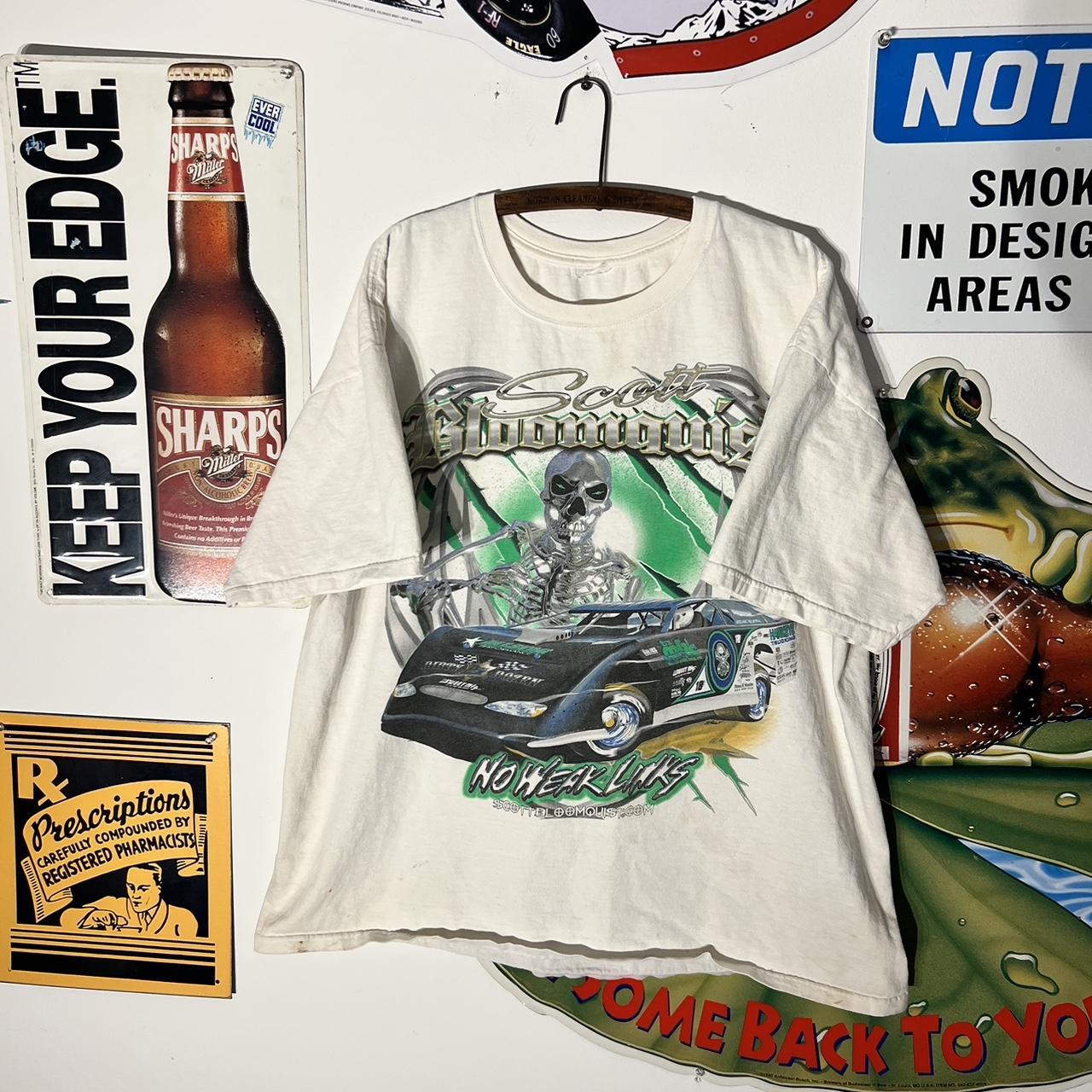 Vintage y2k essential nascar racing skeleton grunge... - Depop