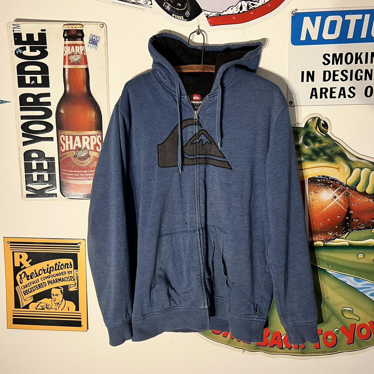 Vintage y2k essential quiksilver embroidered zip up... - Depop