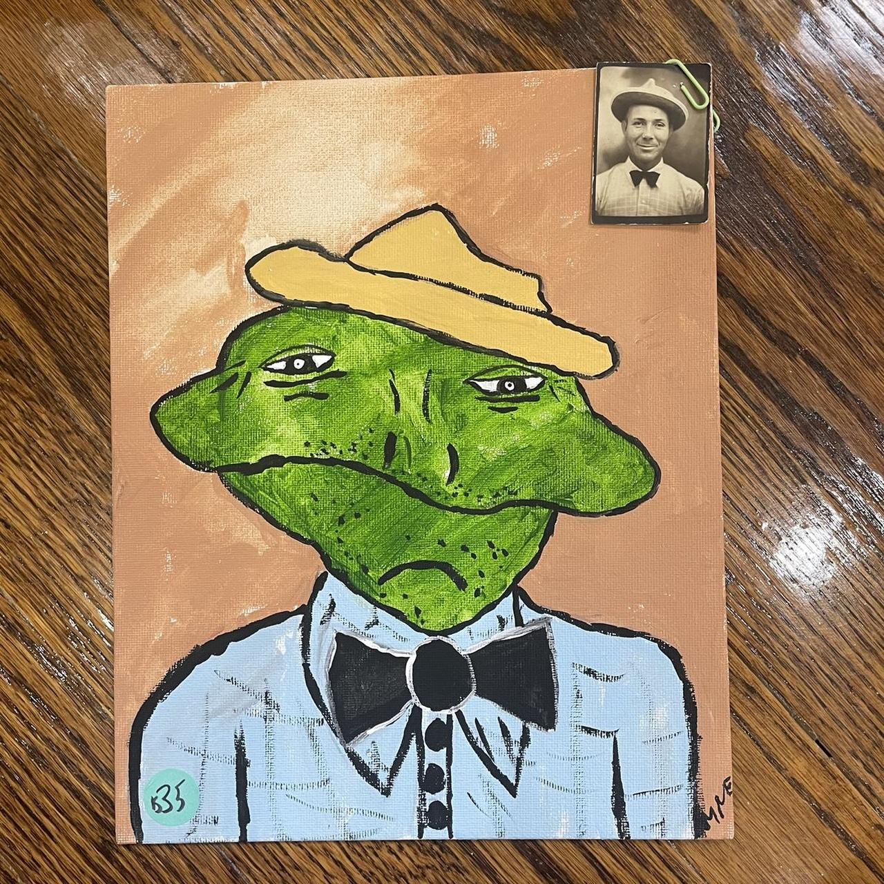 Frog Portrait Vintage Photo Painting Project By... - Depop