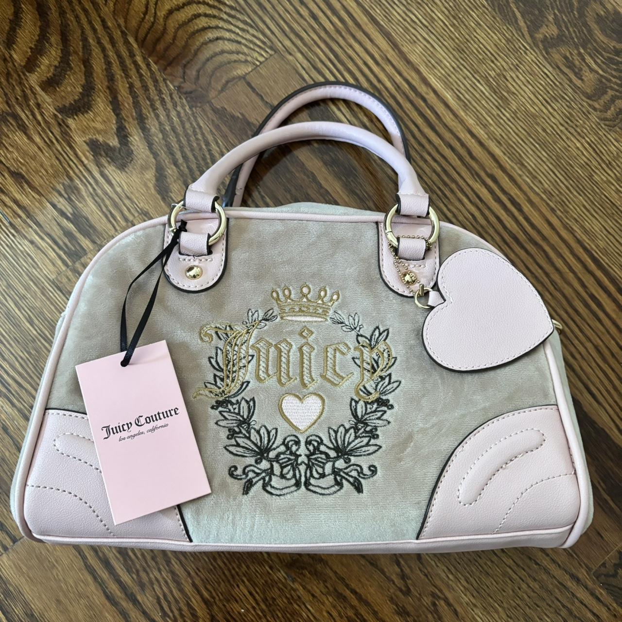 Juicy Couture Bowler Bag pink and beige colors y2k... - Depop