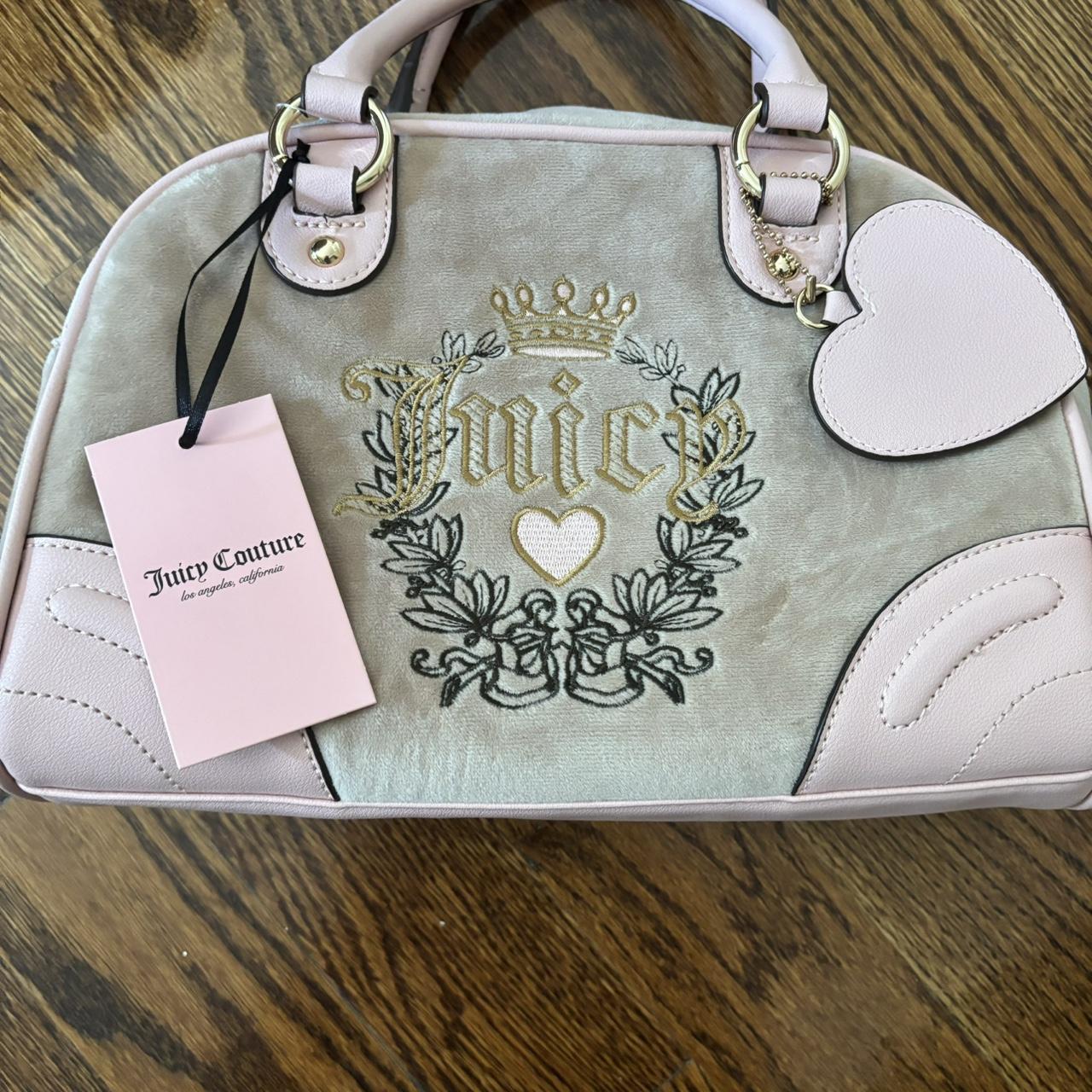 Juicy Couture Bowler Bag pink and beige colors y2k... - Depop