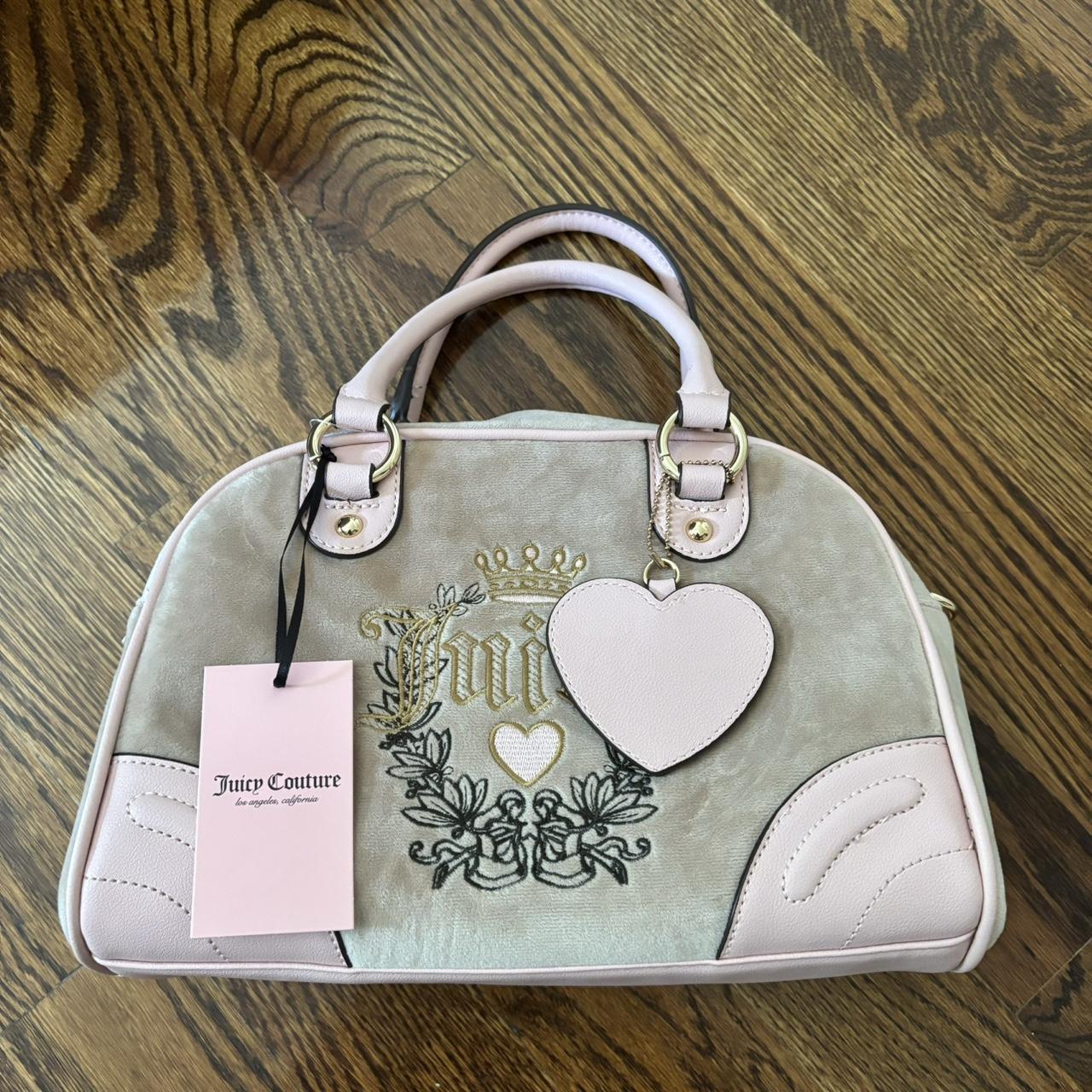 Juicy Couture Bowler Bag pink and beige colors y2k... - Depop