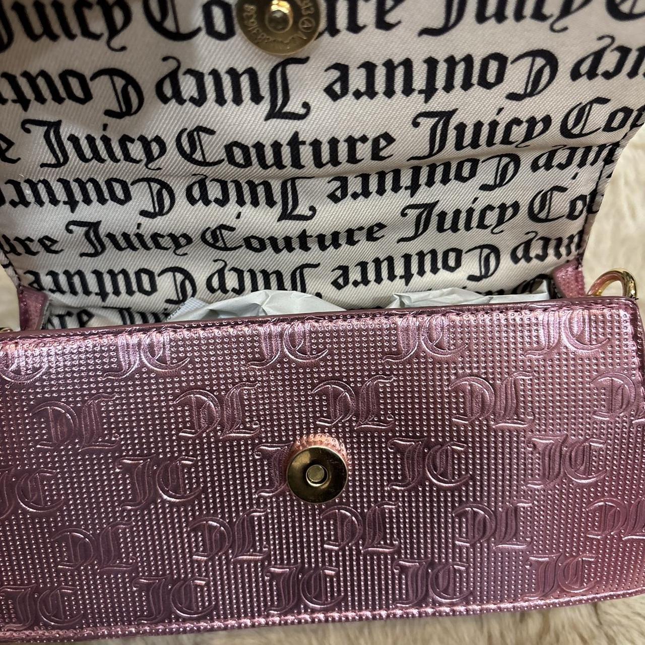 Juicy couture pink metallic purse with heart chain... | Depop