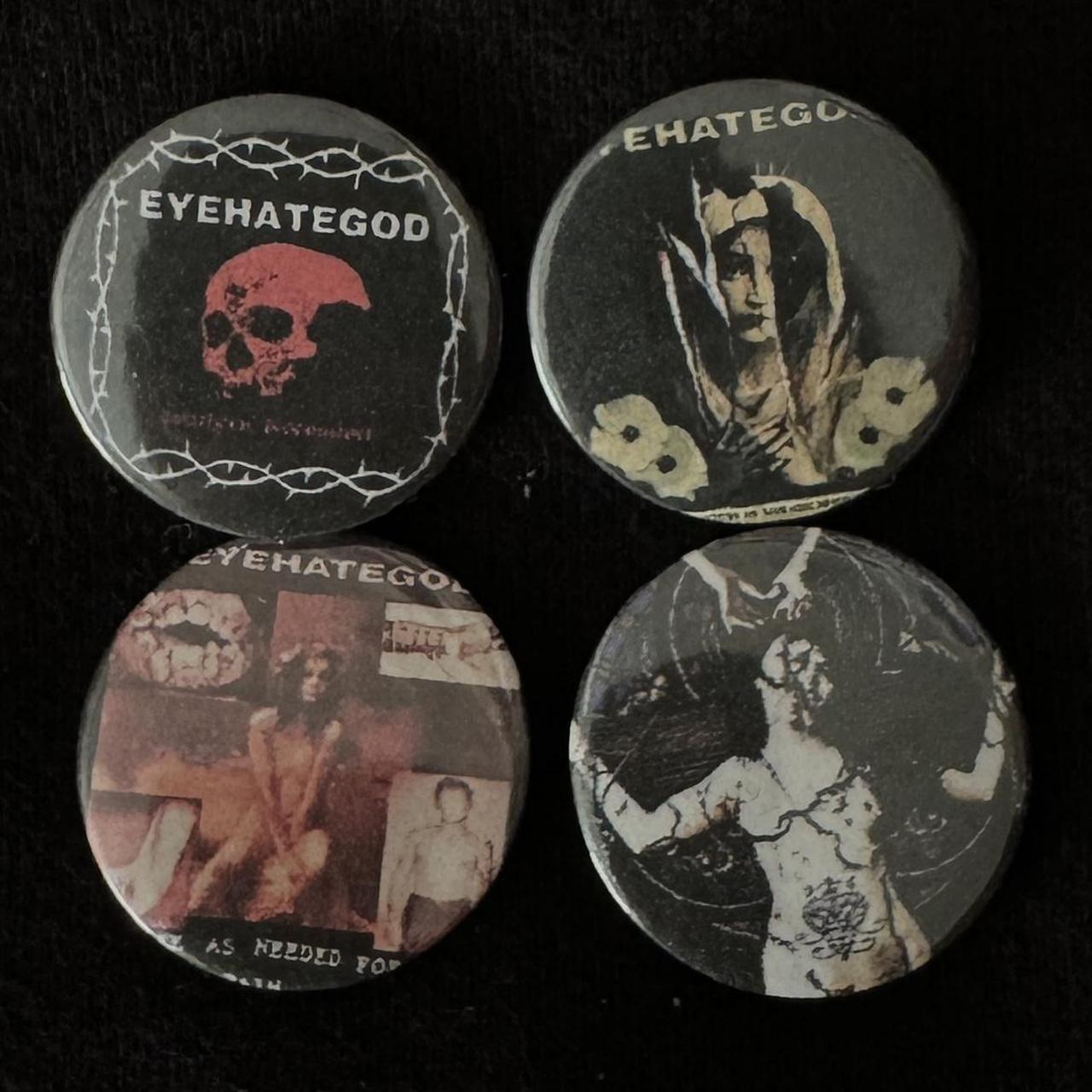 eyehategod set of three pins one inch sludge punk merch - Depop