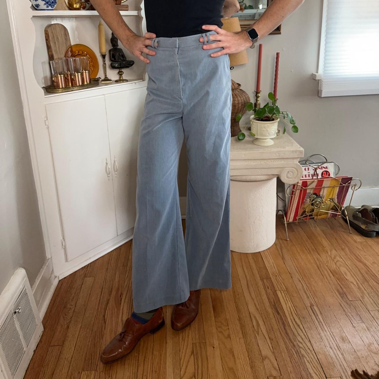 Beautiful vintage light blue flare slacks Brand:... | Depop