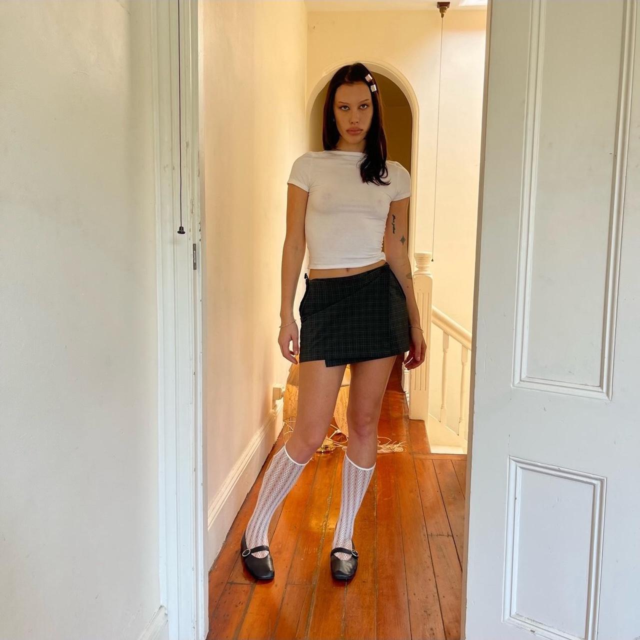 Prince the brand checkered wrap mini skirt Size 8 - Depop