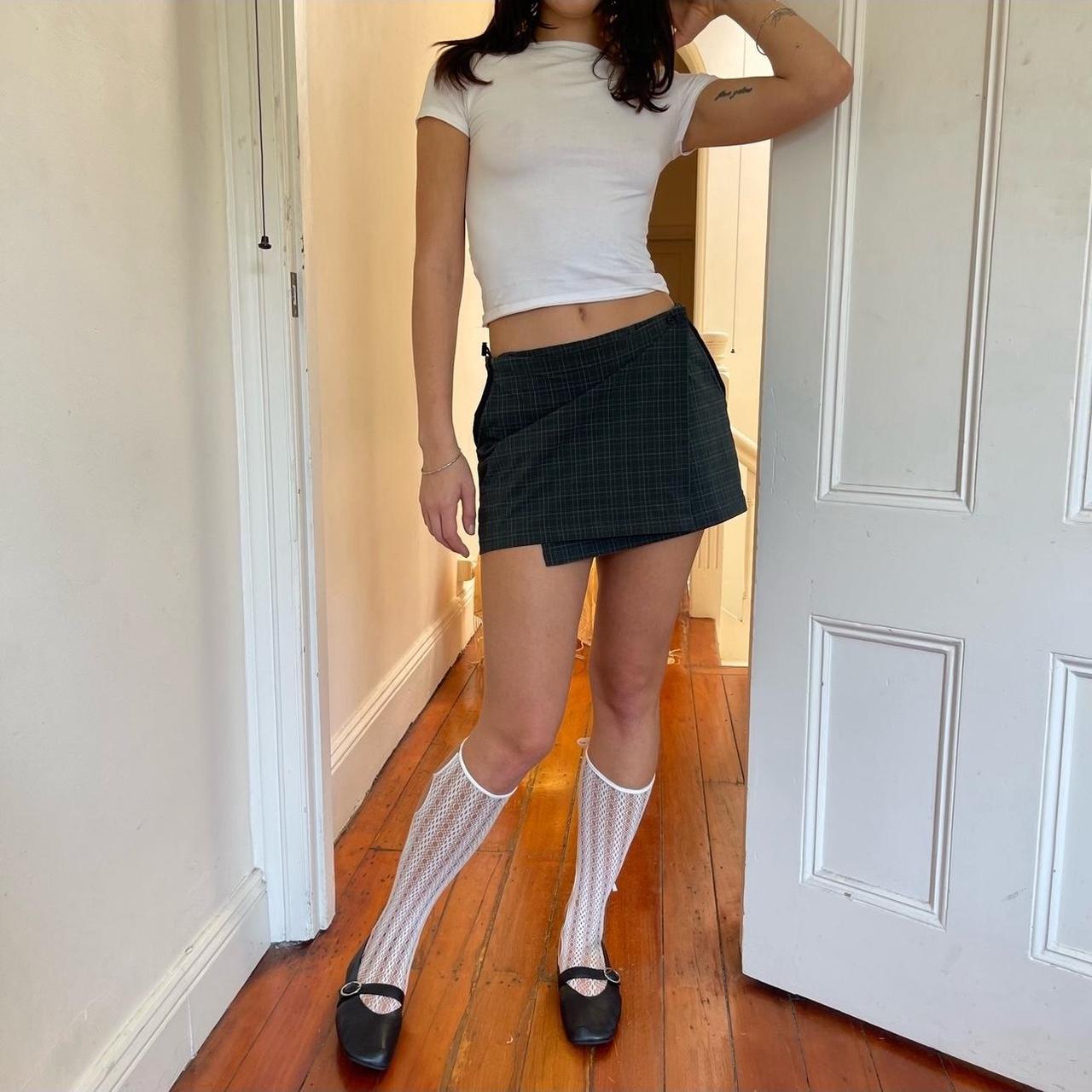 Prince the brand checkered wrap mini skirt Size 8 - Depop