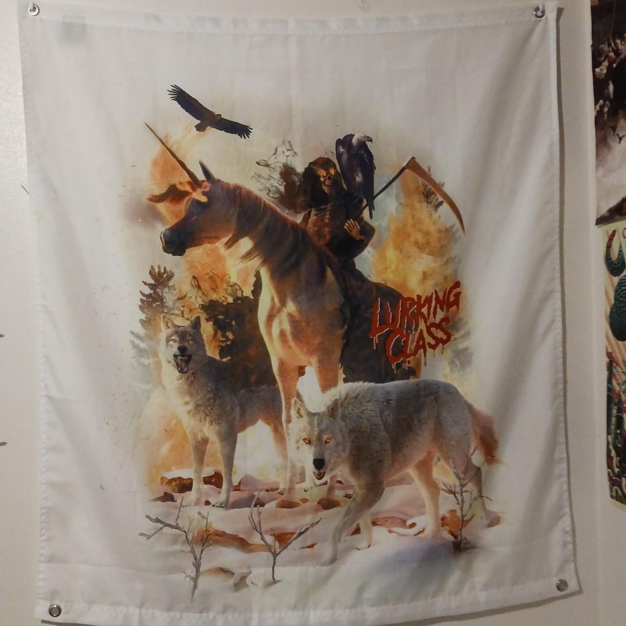 Lurking Class Grim Reaper Wolf Unicorn tapestry... | Depop