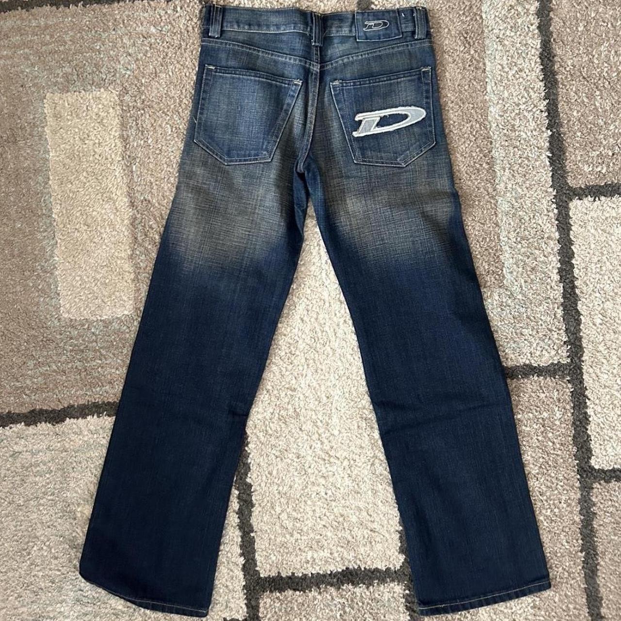 super sick diesel dark wash low rise baggy jeans... - Depop