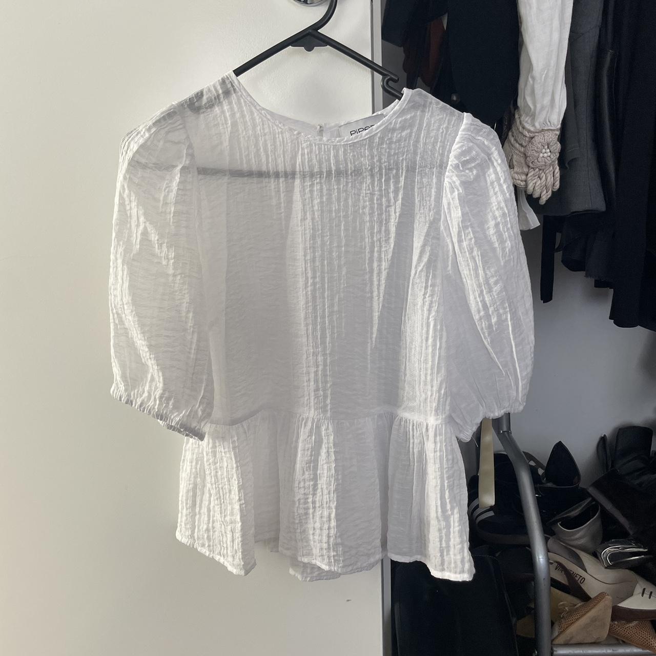 Piper peplum top Sheer seersucker cheesecloth type... - Depop
