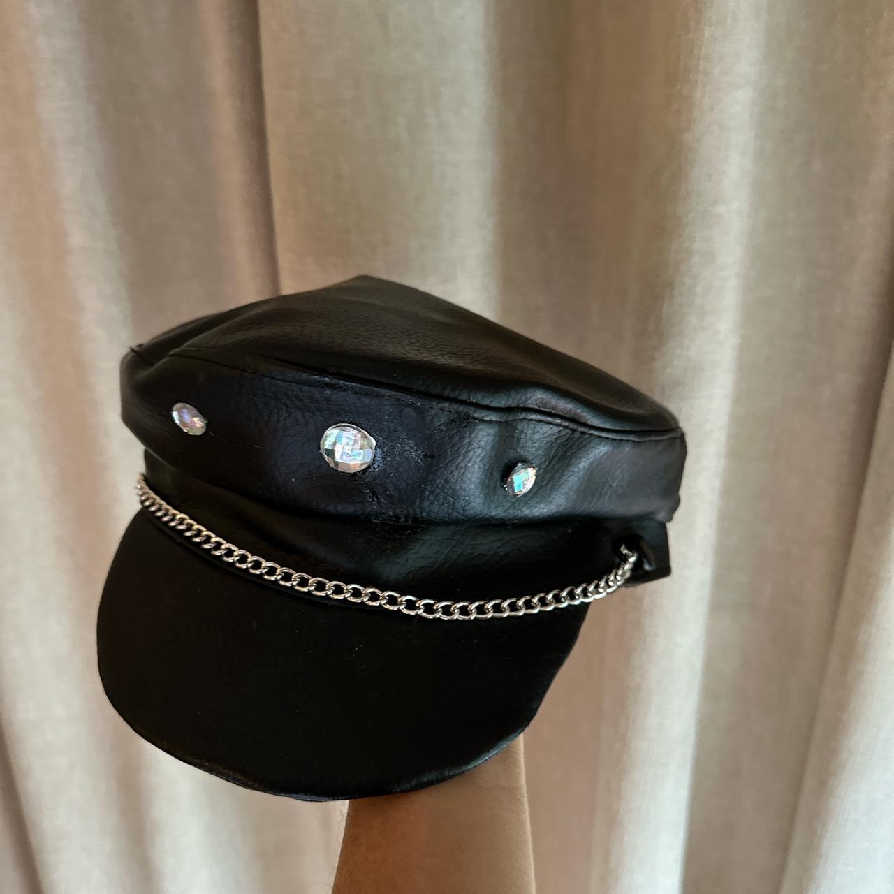 Festival hat PVC leather Size S #hat#festival - Depop