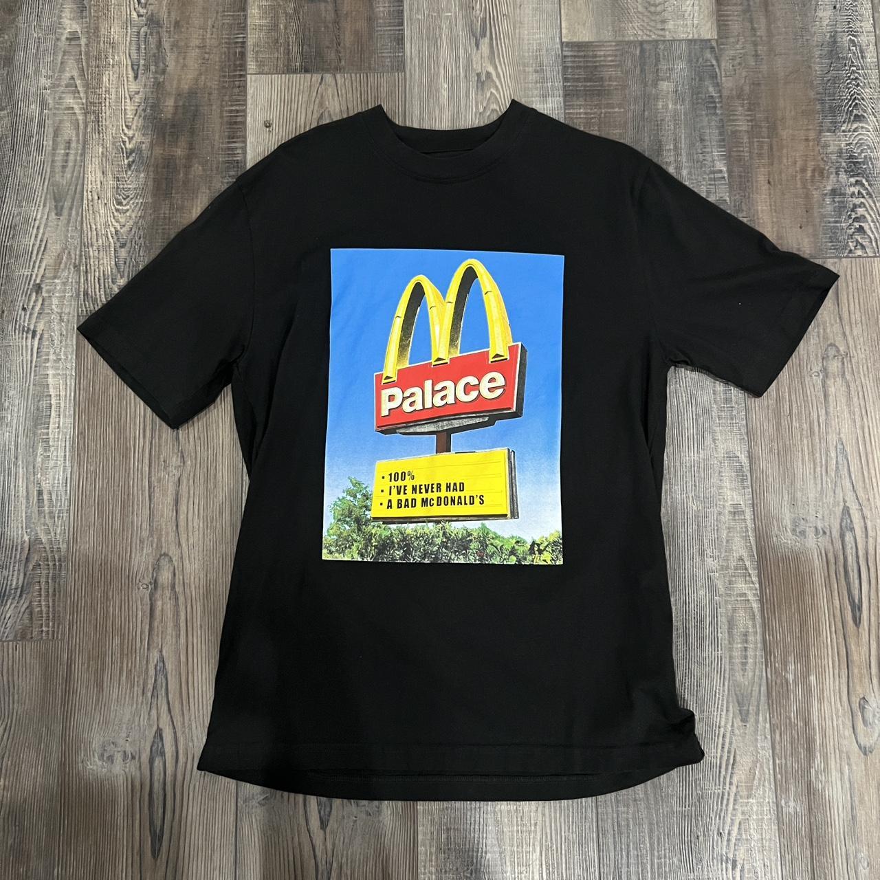 McDonald’s x Palace collab black tee size L - Depop