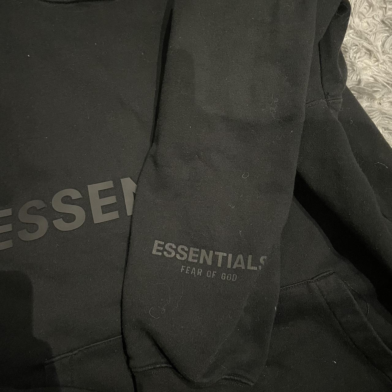 Essentials Black Hoodie X Reflective Sleeve Size Depop