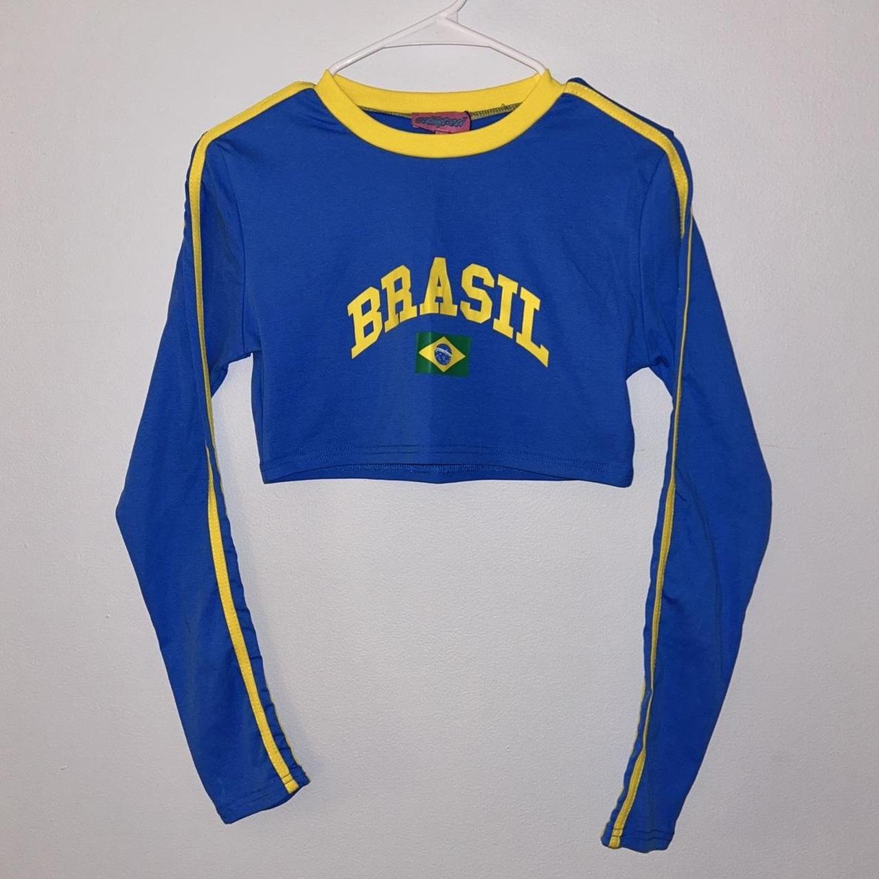 Blue Long Sleeve Brasil (Brazil) Top🇧🇷 Condition:... - Depop