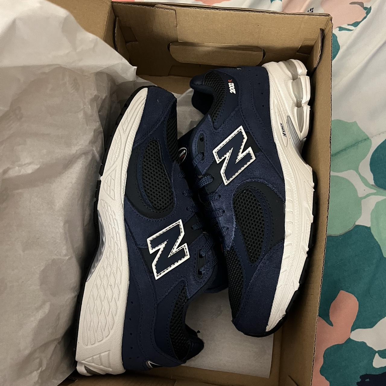 Navy New Balance 2002r Size 4y New never worn Comes... - Depop