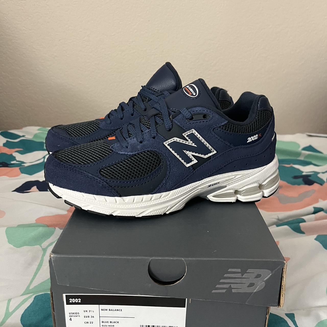 Navy New Balance 2002r Size 4y New never worn Comes... - Depop