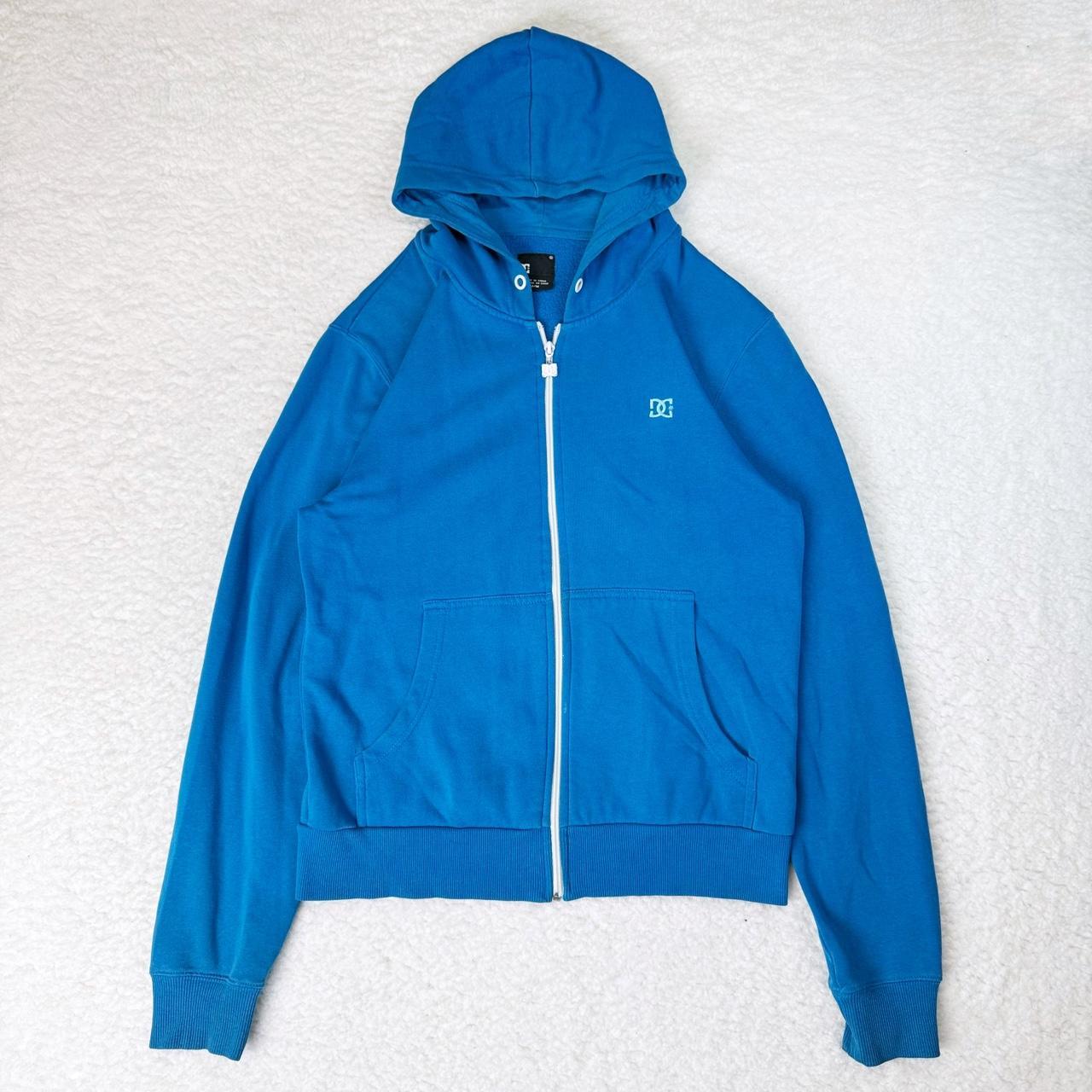 DC Blue Zip Up Skater Hoodie • Medium pre loved.... - Depop