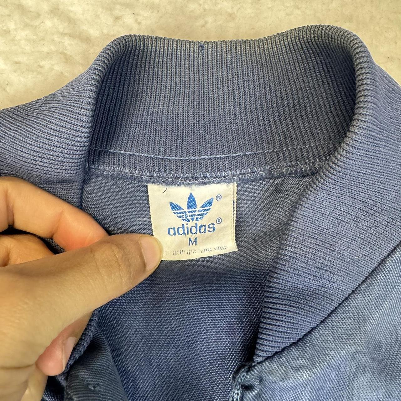 Vintage 80s Adidas Blue Gold Stripe Track Jacket “ •... - Depop