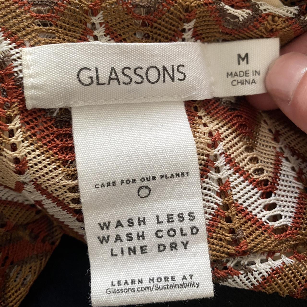 Glassons 70’s chevron orange and brown tie up halter... - Depop