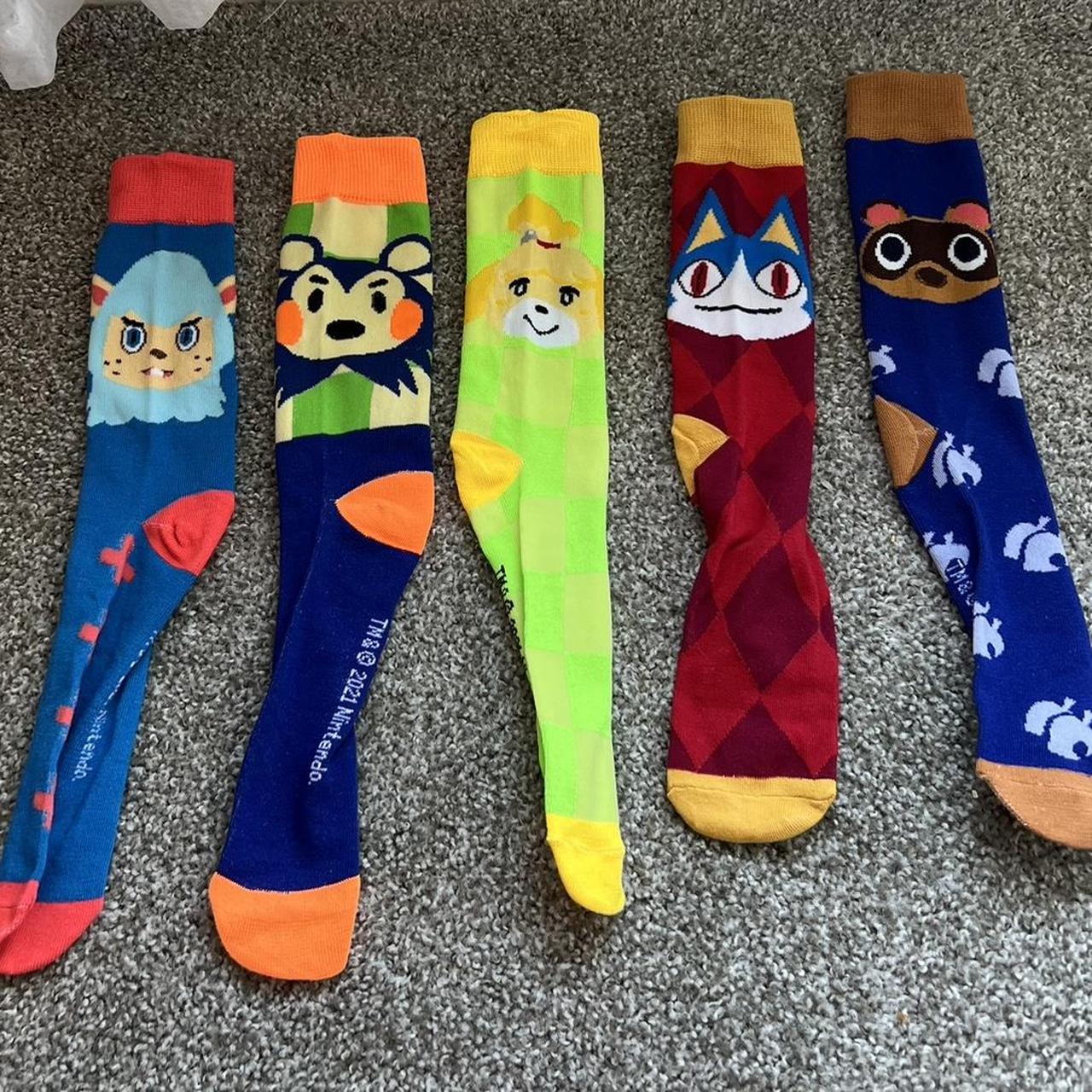 Nintendo Animal Crossing Adult Crew Neck Socks... - Depop
