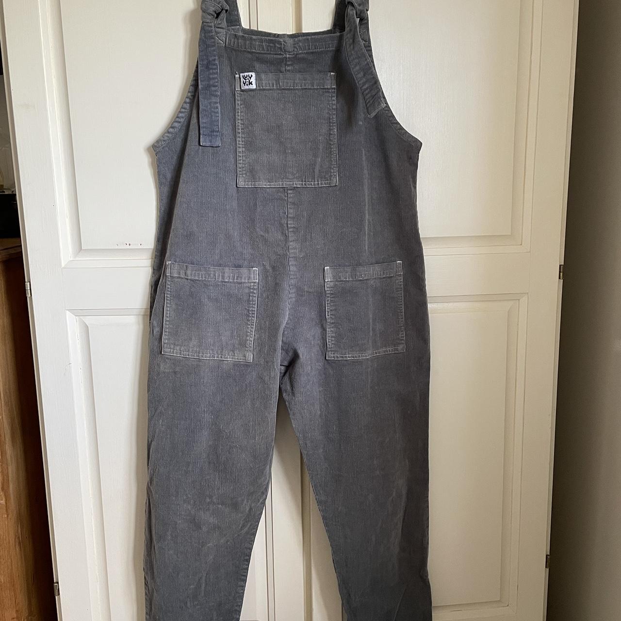 Lucy & Yak corduroy dungarees in charcoal... - Depop