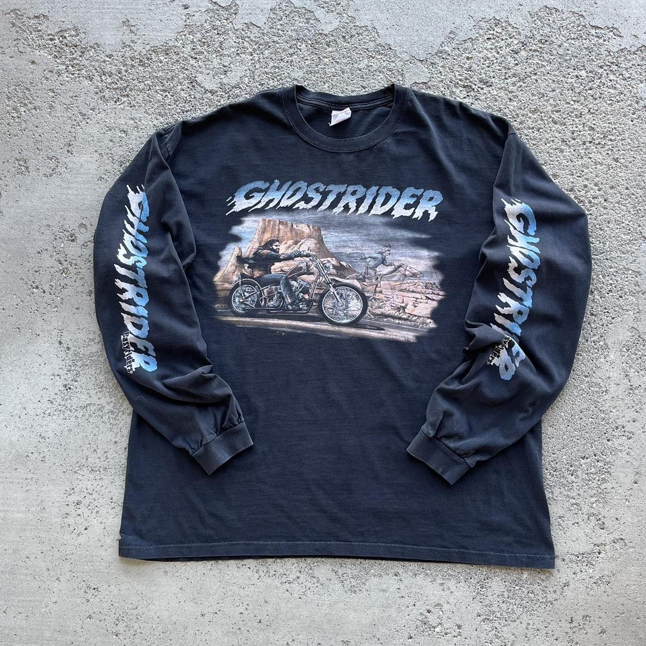 Vintage Ghost Rider Long Sleeve Shirt •XXXL (see... - Depop