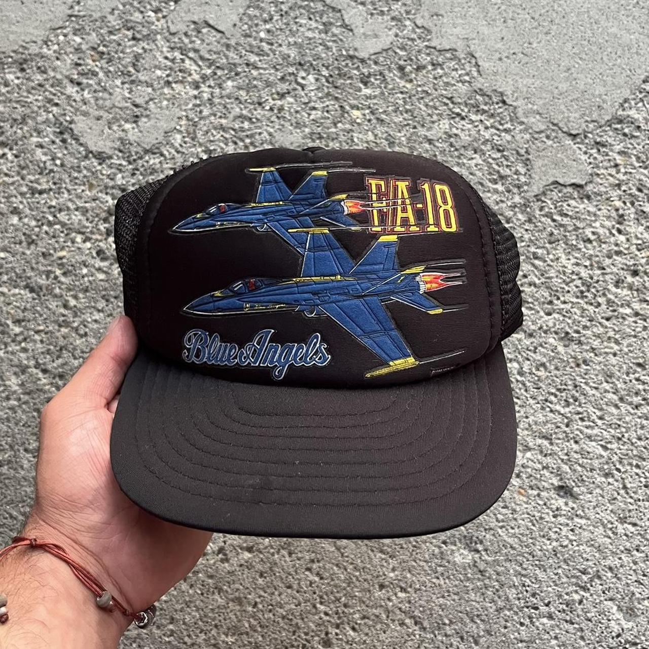 Vintage Blue Angels FA-18 Hat •Black colourway... - Depop