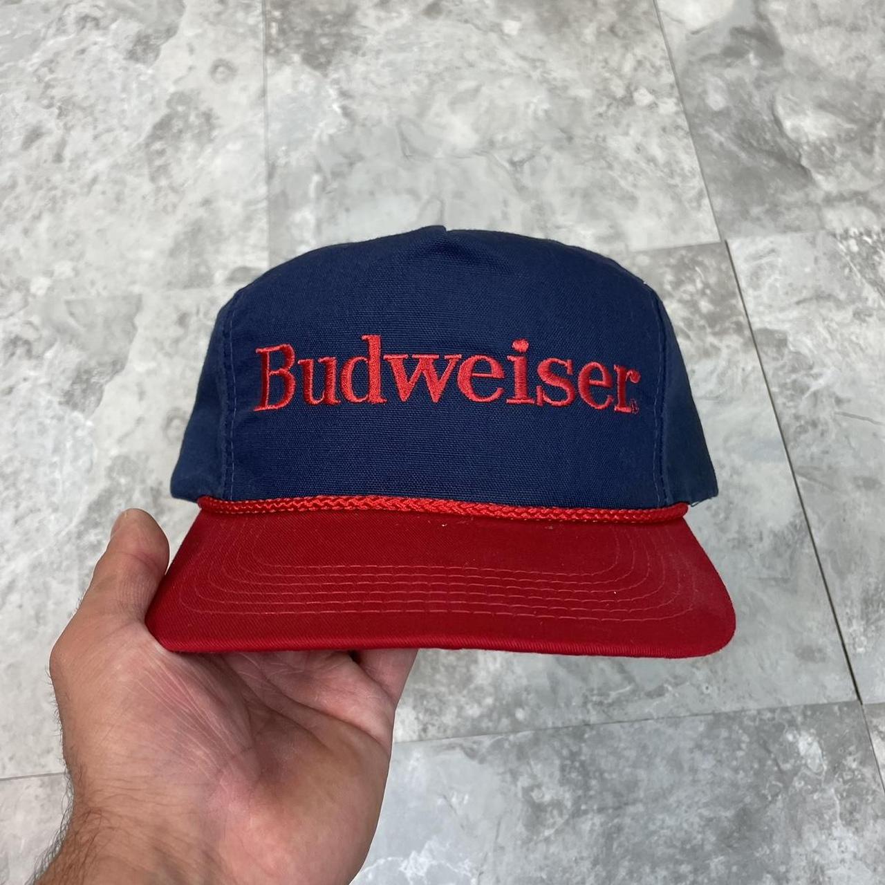 Vintage Budweiser Hat •Blue/ Red colourway •One... - Depop
