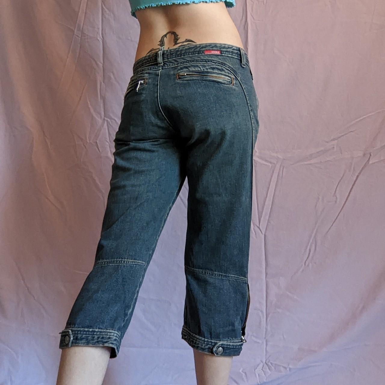 kookaï jeans brand heavy denim capris / high waters... - Depop