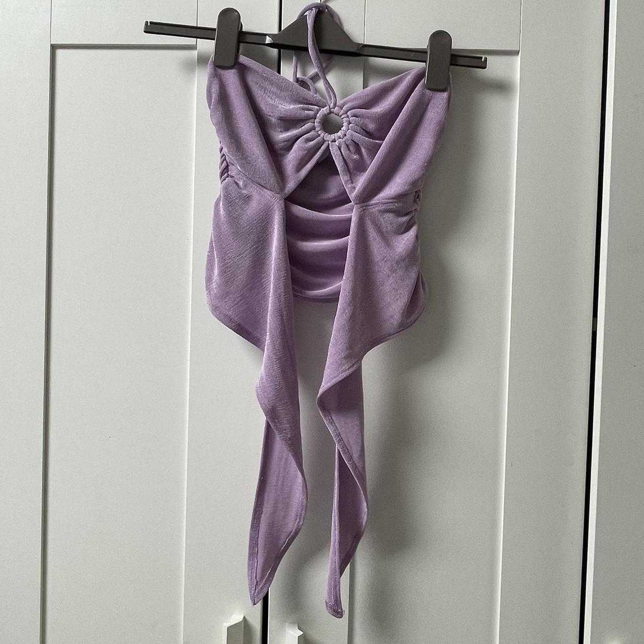 Princess Polly Lilac Tie up halter Neck Top Perfect... - Depop