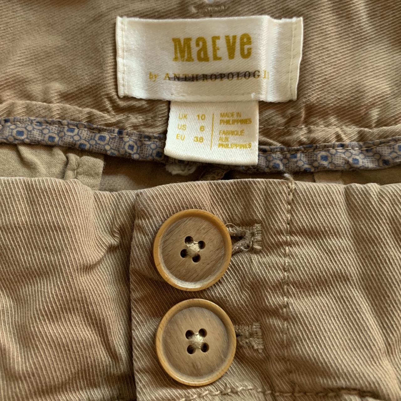Maeve Anthropologie wide leg tan pants, strings sewn... - Depop