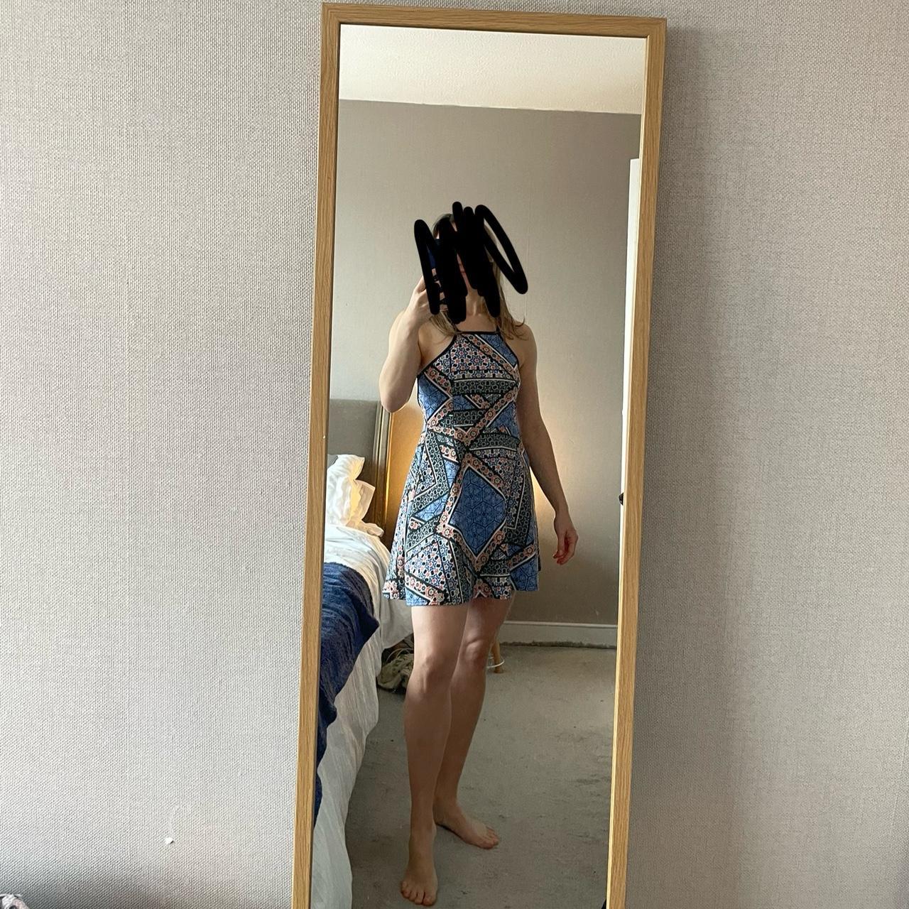 Colourful boohoo summer dress. Very cute strappy... - Depop