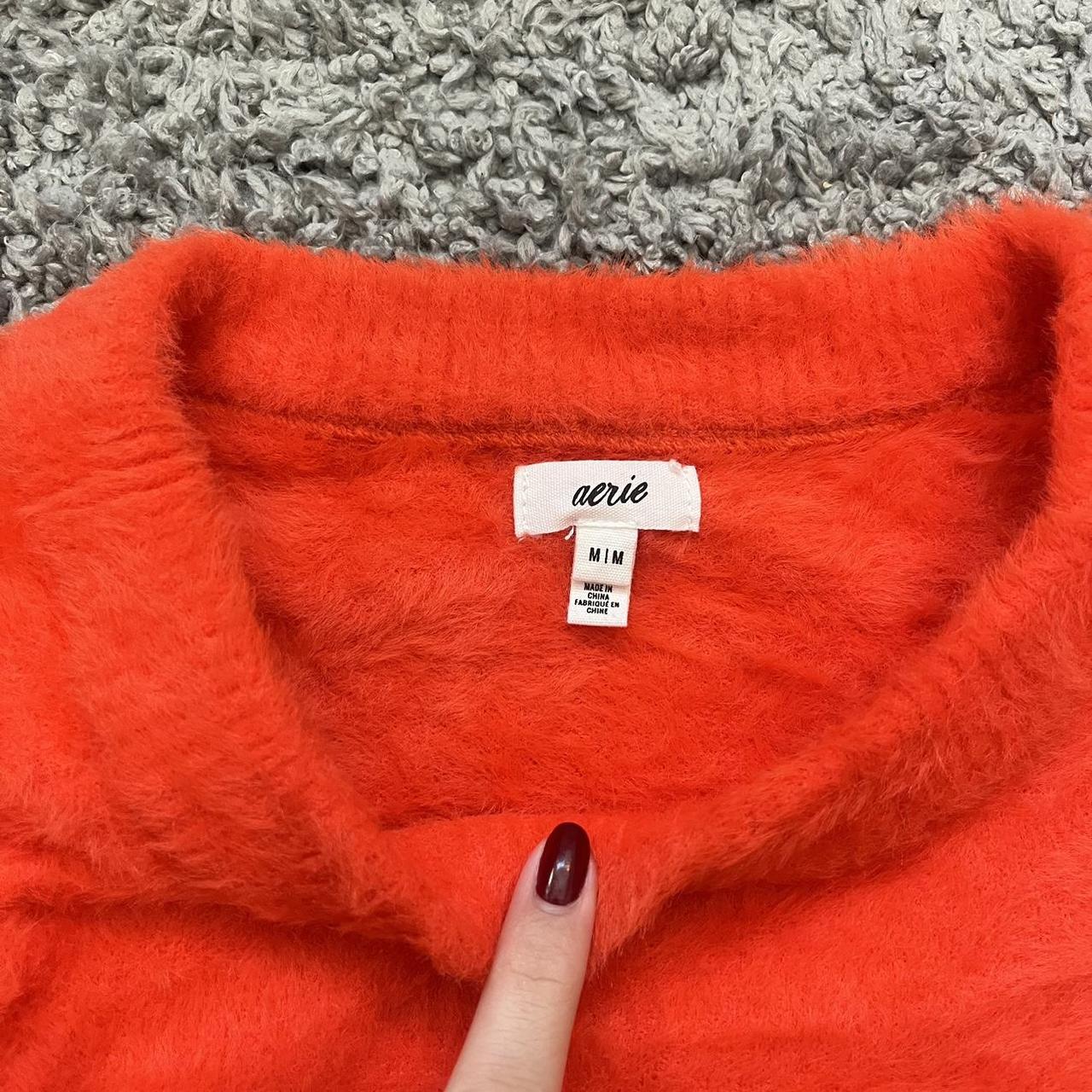 🌟ORANGE FUZZY AERIE SWEATER🌟 - incredibly soft -... - Depop