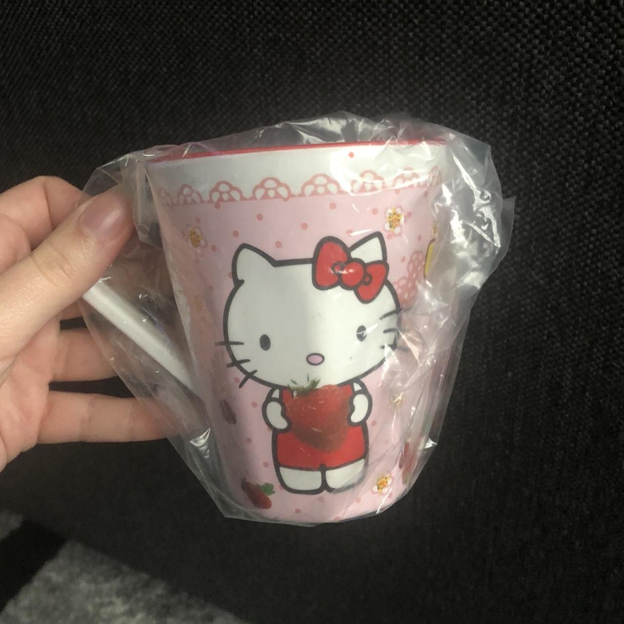 Hello kitty with strawberry red cup #hellokitty... - Depop