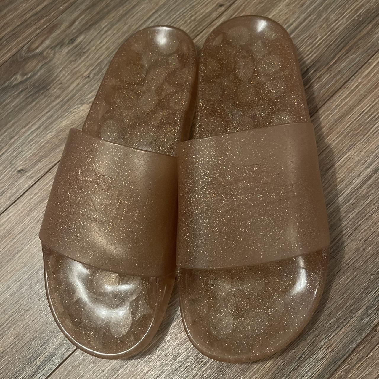 Coach Women's Pink Slides | Depop
