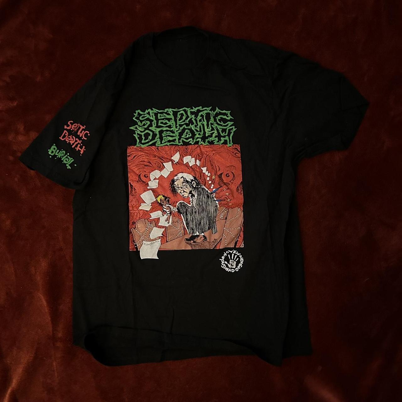 Septic Death burial shirt. Size XL, black shirt. No... - Depop