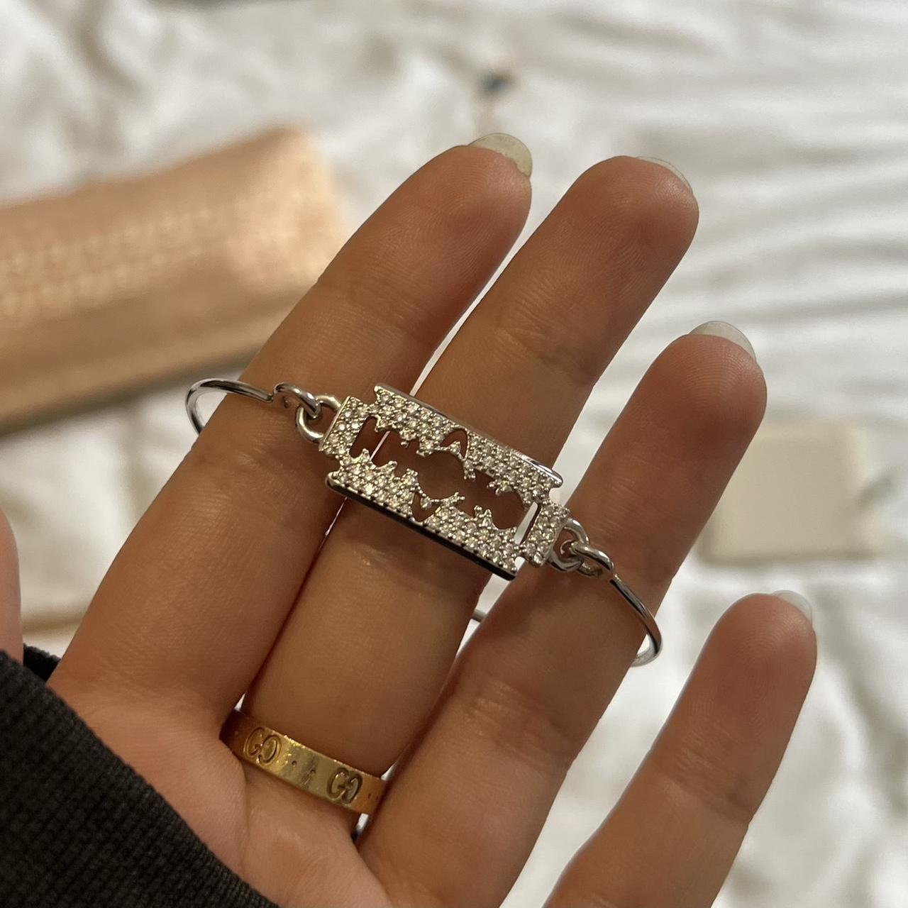 Vivienne Westwood silver razor bracelet Authentic... - Depop