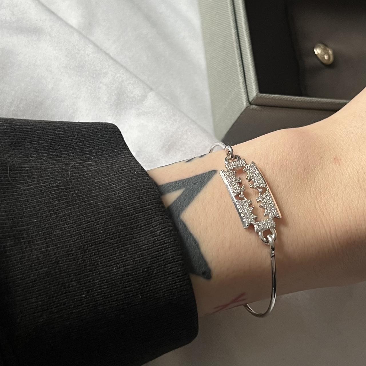 Vivienne Westwood silver razor bracelet Authentic... - Depop