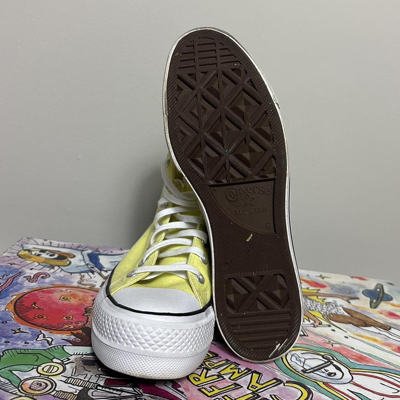 Platform High Top Yellow Converse Worn twice and in... - Depop