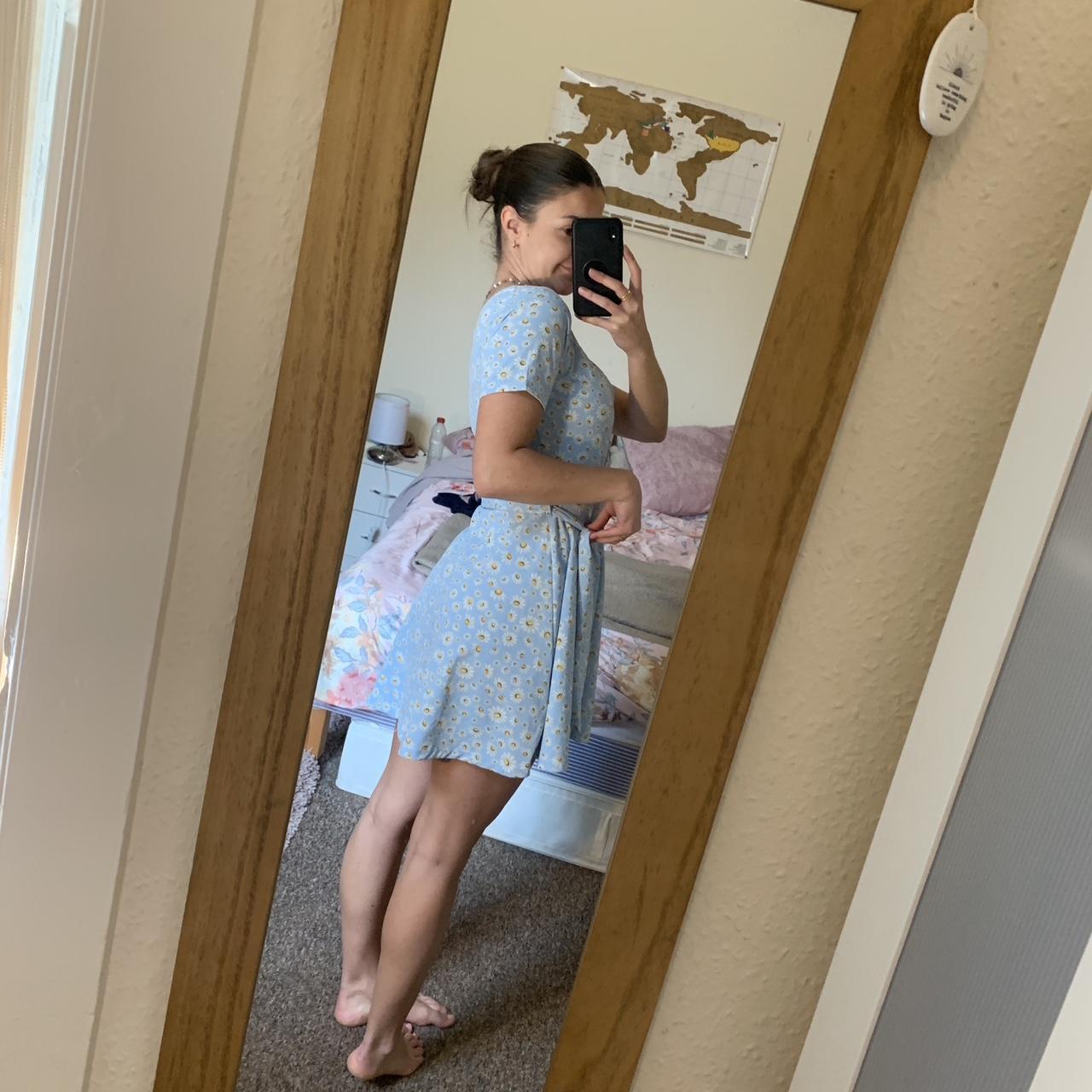 Monki blue floral dress size 8 #dress #summerdress... - Depop