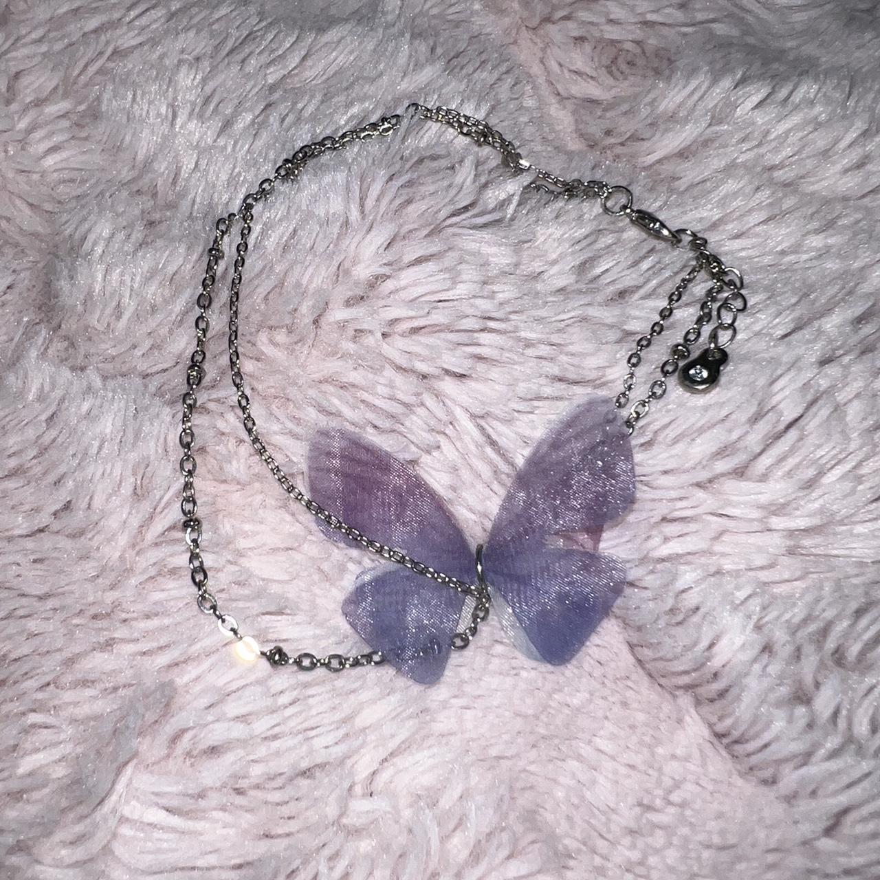 earthbound sheer pastel butterfly bracelet/anklet - Depop