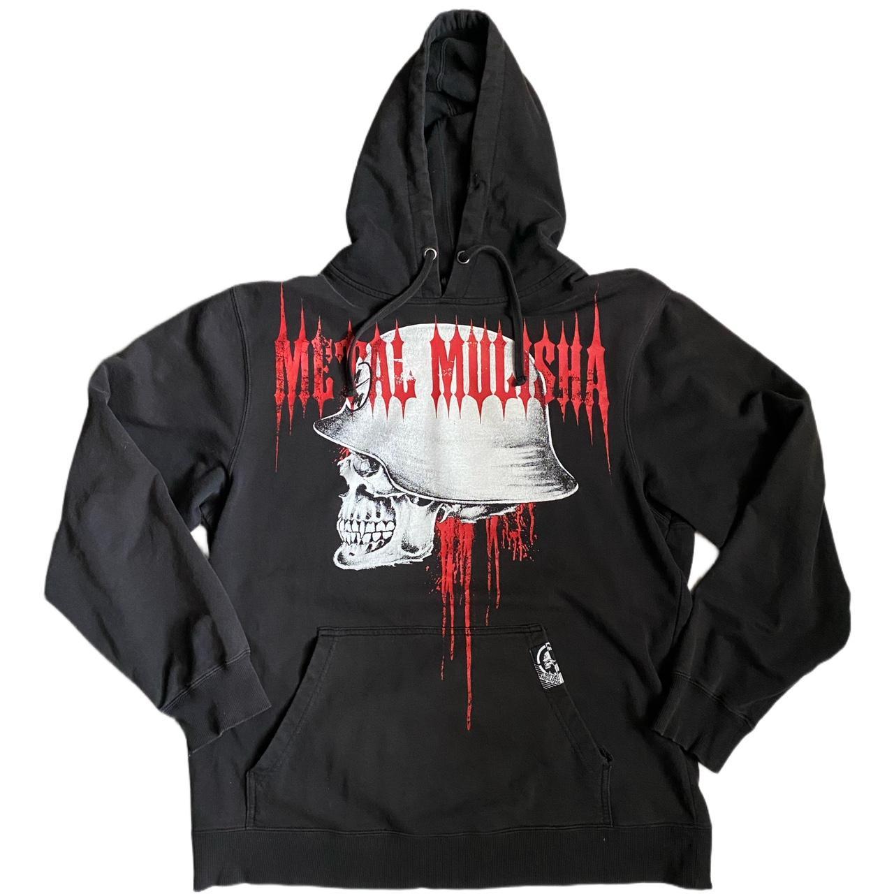 Y2K Metal Mulisha red black and white graphic... - Depop
