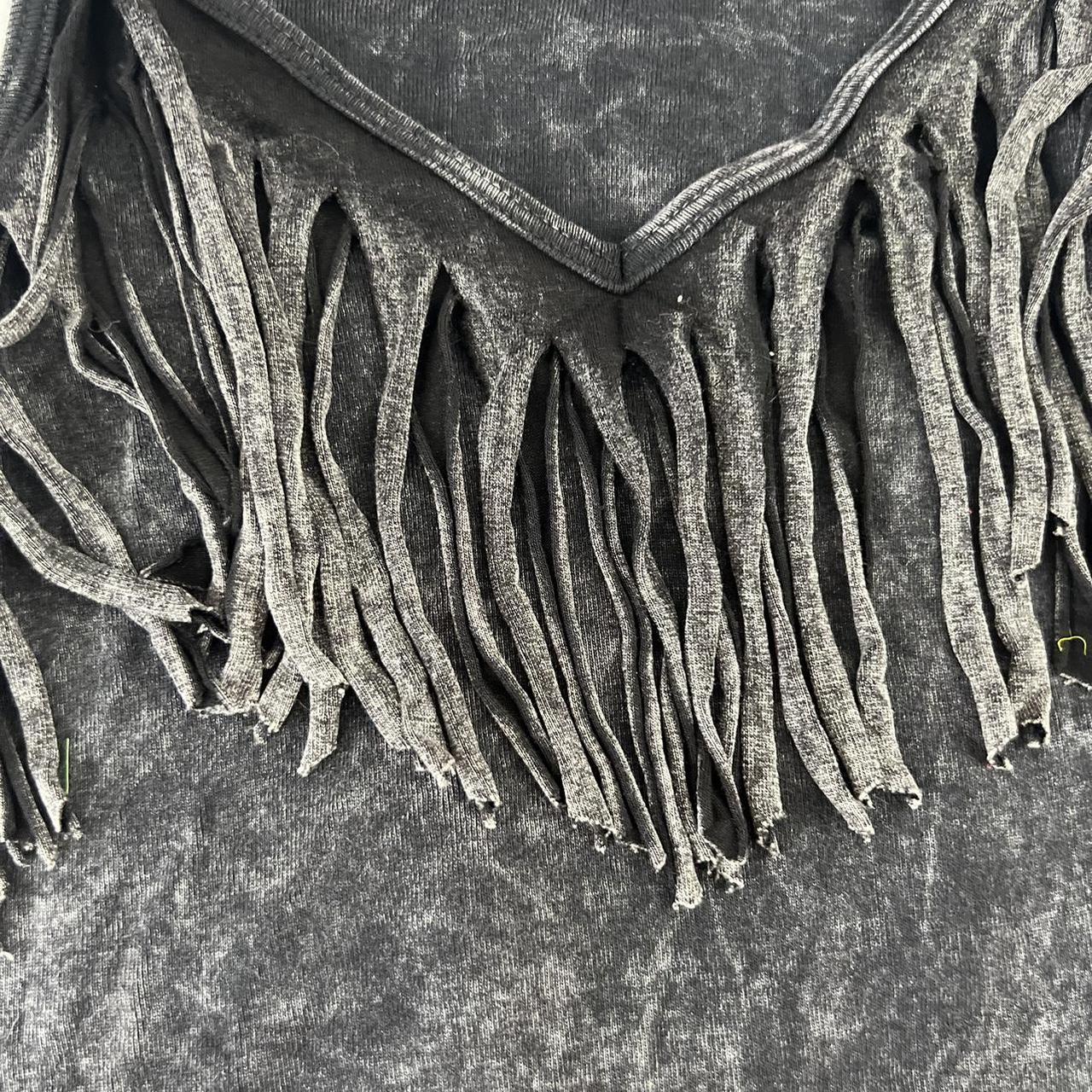 Acid wash fringe tank - Depop